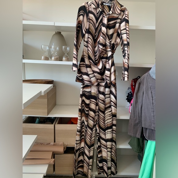 Zara | Pants & Jumpsuits | Pant Suit Matching Swirl Print 7s Type ...